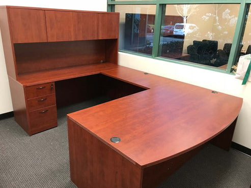 Napa Bowfront U-Shape Desk w - Hutch by Office Star Products ...